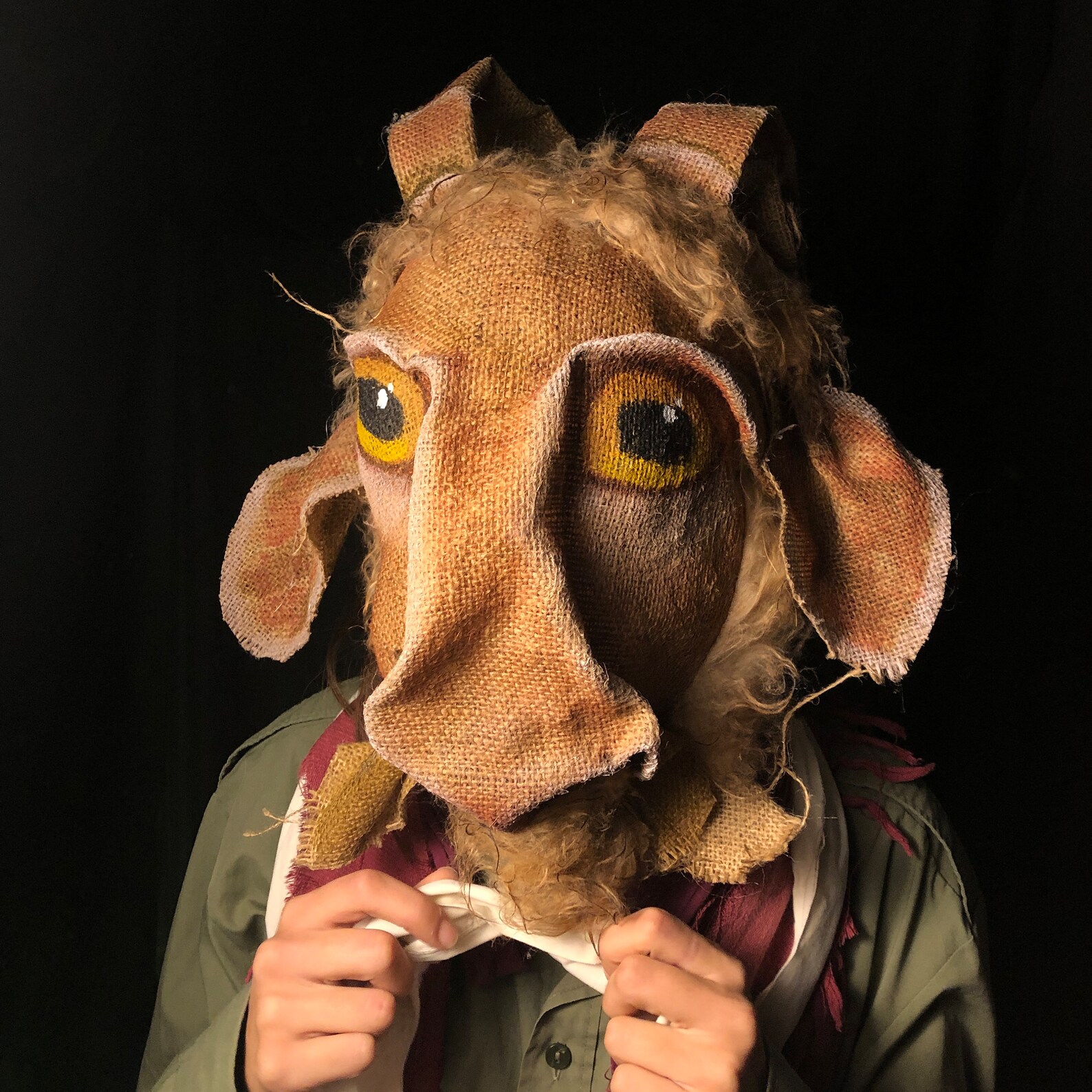 Goat Mask Burlap Goat Mask Cosplay, Theater, Photo Shoot Costume Prop ...