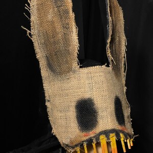 Creepy Rabbit Mask, Scary Masquerade Mask, Burlap Evil Bunny Mask ...