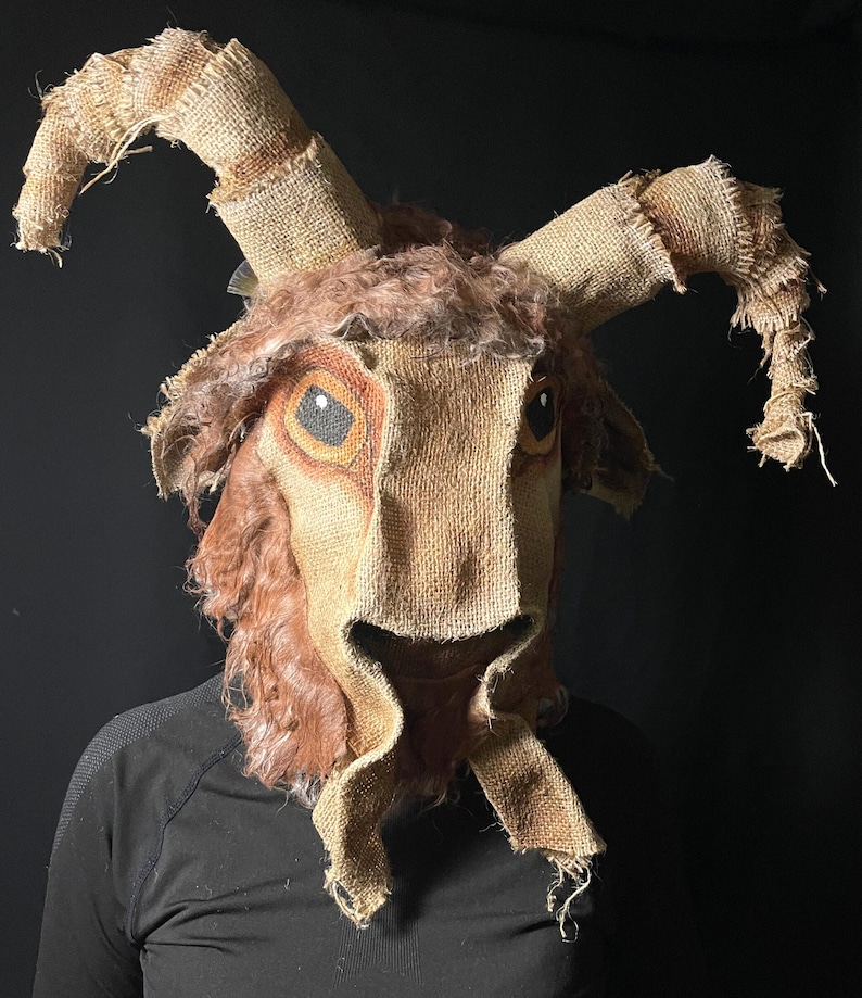 Big Horn Sheep Mask - Goat Cosplay, Theater, Photo Shoot Costume Prop ...