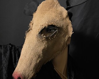 Creepy Cute Burlap Opossum Possum Mask Adult Halloween, Masquerade ...