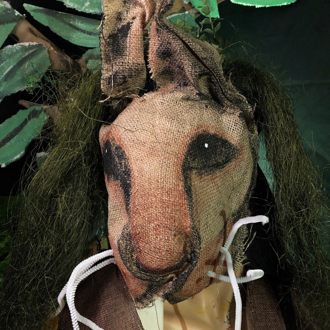 Creepy Scary Burlap Rabbit Mask Adult Halloween Costume - Etsy