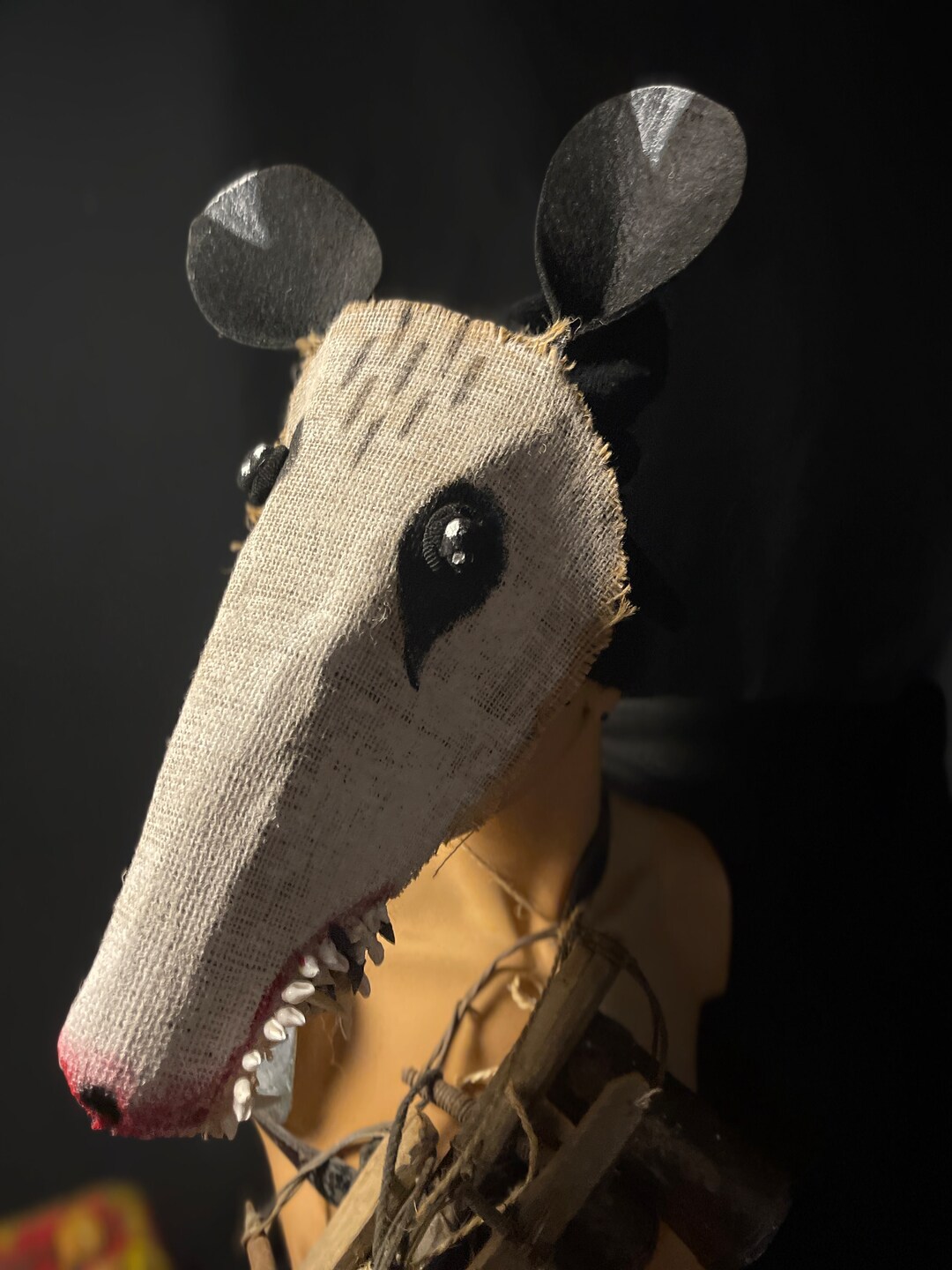 Creepy Cute Burlap Opossum Possum Mask Adult Halloween - Etsy