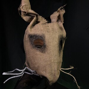 Creepy Scary Burlap Rabbit Mask Handmade Custom Halloween - Etsy