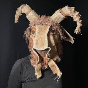 Big Horn Sheep Mask - Burlap Goat Mask - Cosplay, Theater, Photo Shoot ...