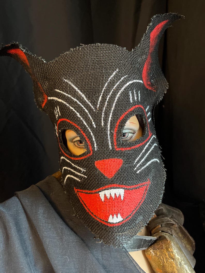 Black Cat Mask: Vintage Halloween Costume Movie Prop - Etsy