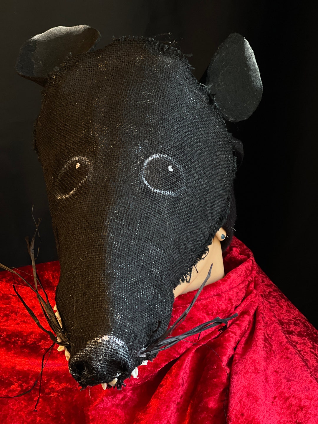 Creepy Cute Burlap Opossum Possum Mask Adult Halloween, Masquerade ...