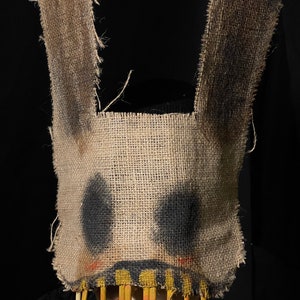Creepy Rabbit Mask, Scary Masquerade Mask, Burlap Evil Bunny Mask ...