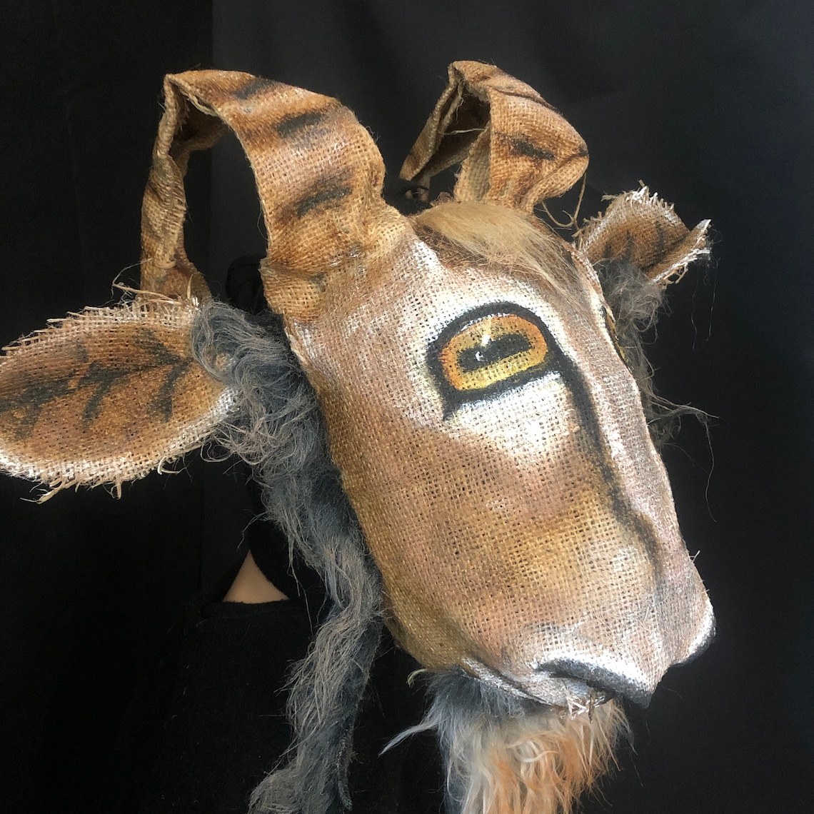 Goat Mask Burlap Goat Mask Cosplay Theater Photo Shoot | Etsy