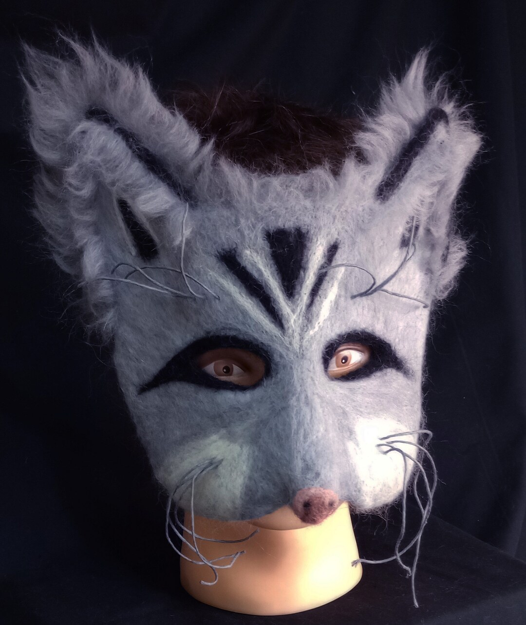 Creepy Cute Kitty Cat Mask Adult Halloween, Masquerade, Feline Cosplay ...