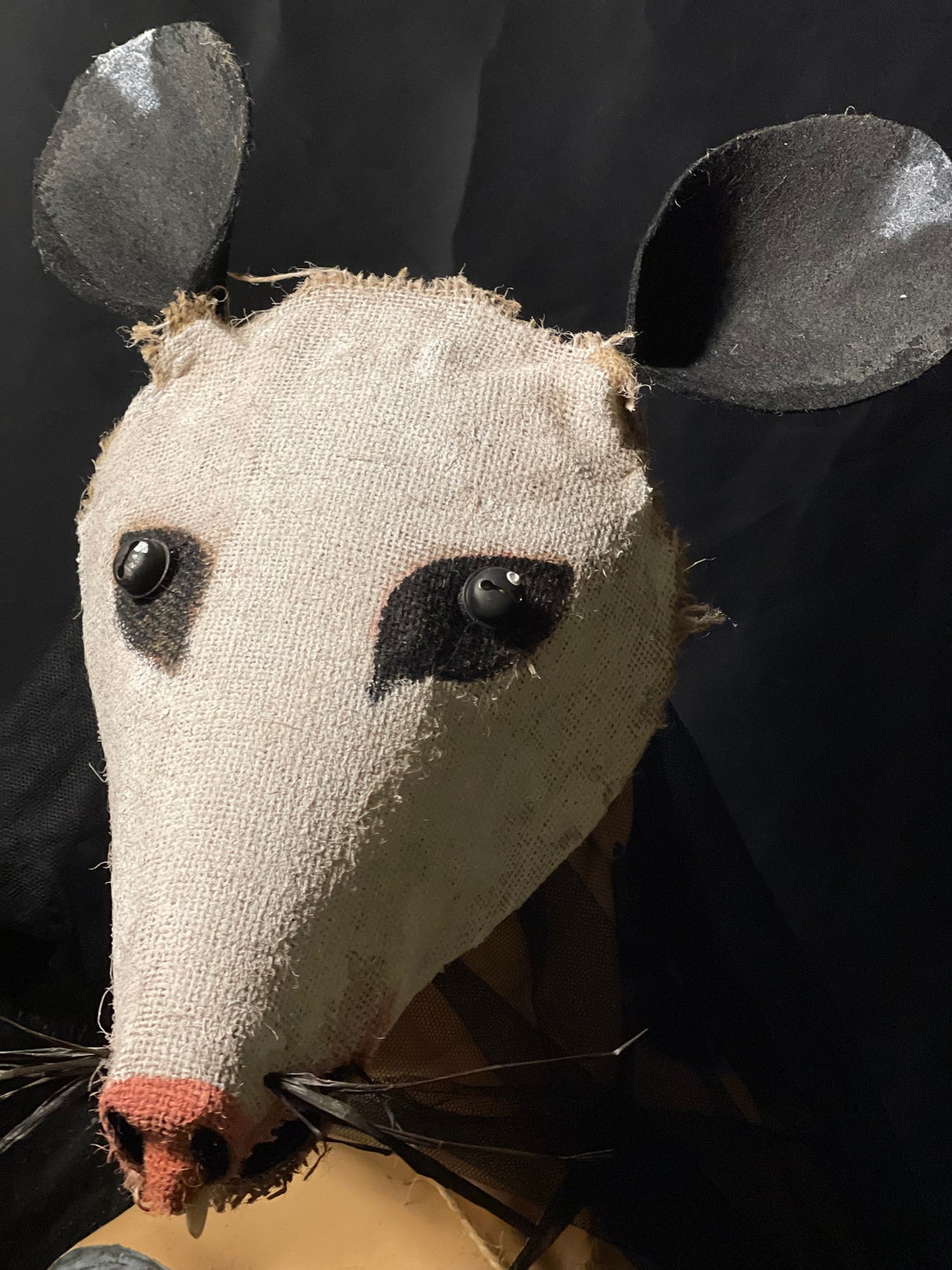 Creepy Cute Burlap Opossum Possum Mask Adult Halloween, Masquerade ...