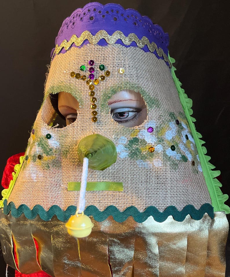 Cajun Mardi Gras Mask: Handmade Carnival Parade Costume Prop - Etsy