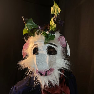 Goat Mask, Satyr Cosplay Costume Pagan Wine God Pan, Bacchus Adjustable ...