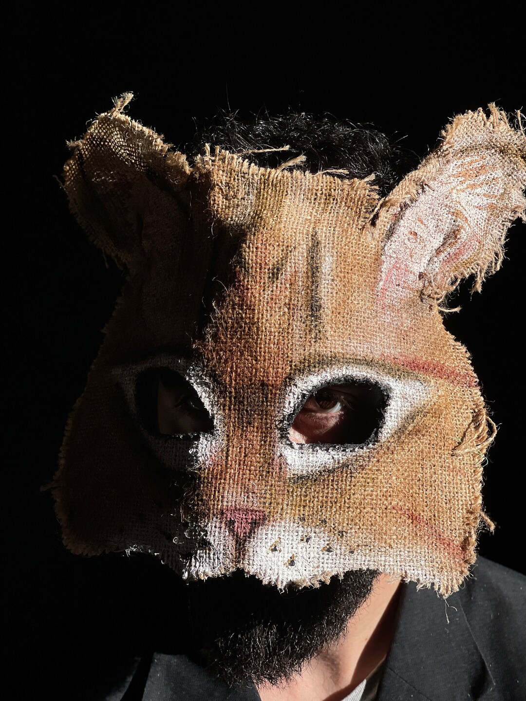 Cat Mask Burlap and Eco-felt Adult Halloween Costumes for Masquerades ...