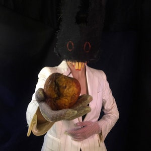 Creepy Rabbit Mask Scary Masquerade Mask Black Burlap Evil | Etsy