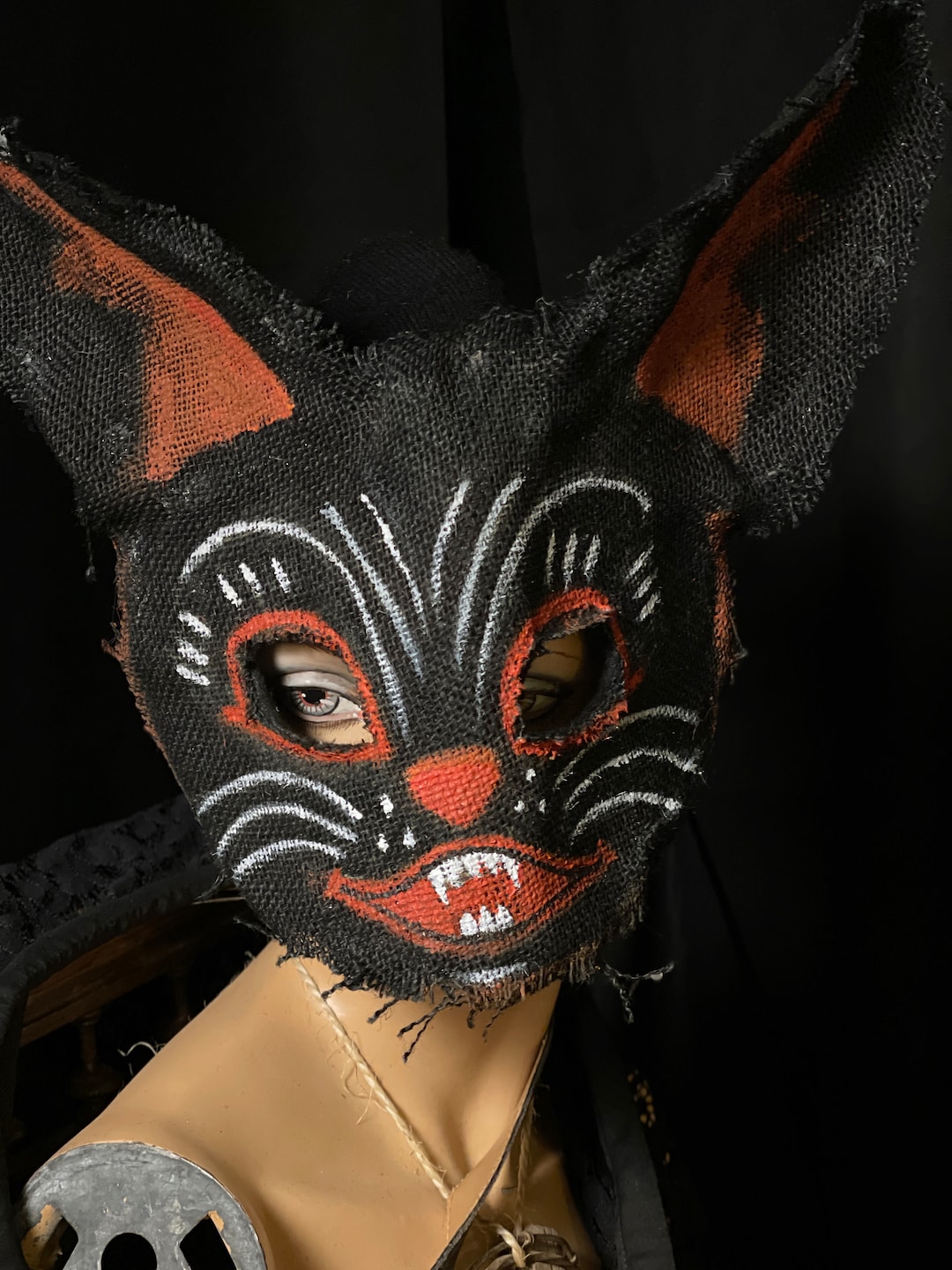 Black Cat Mask Vintage '70s Style Adult Halloween Costumes for ...