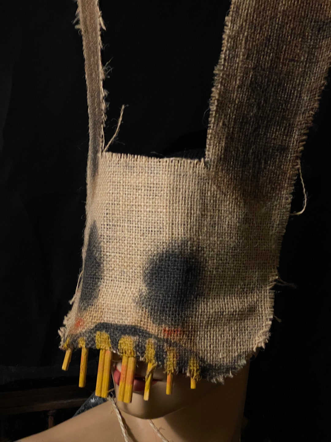 Creepy Rabbit Mask, Scary Masquerade Mask, Burlap Evil Bunny Mask ...