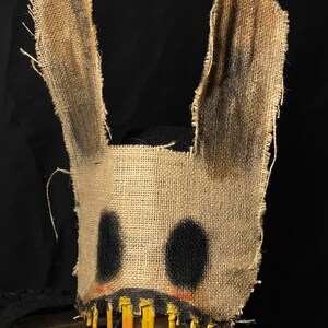 Creepy Rabbit Mask, Scary Masquerade Mask, Burlap Evil Bunny Mask ...