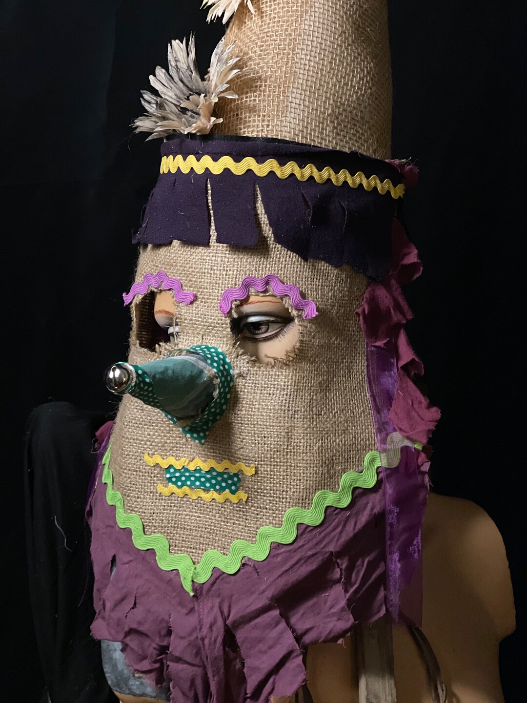 Cajun Mardi Gras Mask Traditional Mamou Chicken Chase - Etsy