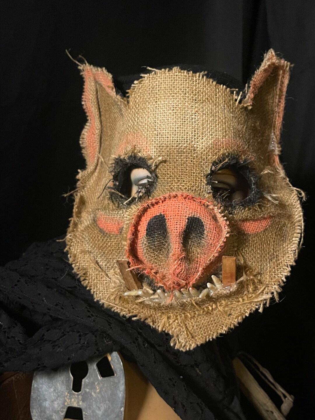 Hog Horror Pig Mask - Scary Adult Halloween Boar Costume - Handmade ...
