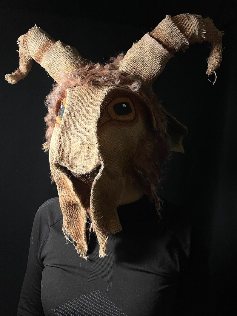 Big Horn Sheep Mask - Goat Cosplay, Theater, Photo Shoot Costume Prop ...