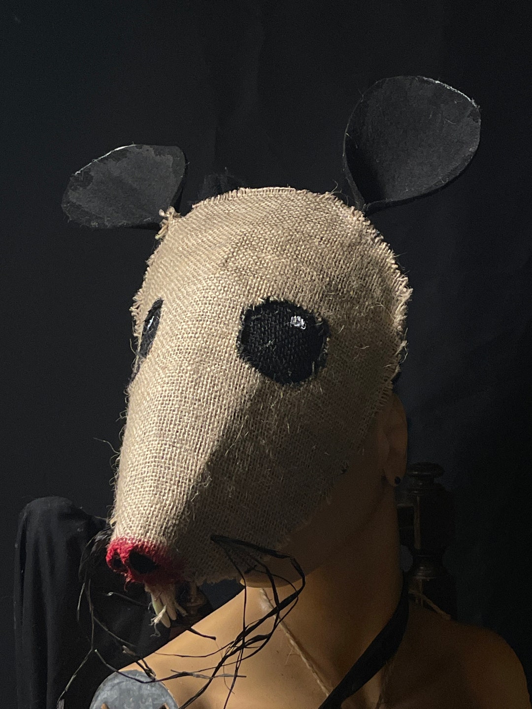 Creepy Cute Burlap Mouse Mask Adult Halloween, Masquerade, Cosplay ...