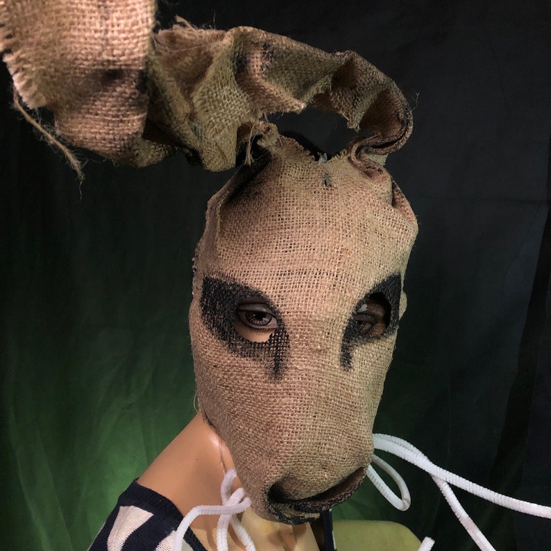 Creepy Scary Burlap Rabbit Mask Handmade Custom Halloween - Etsy