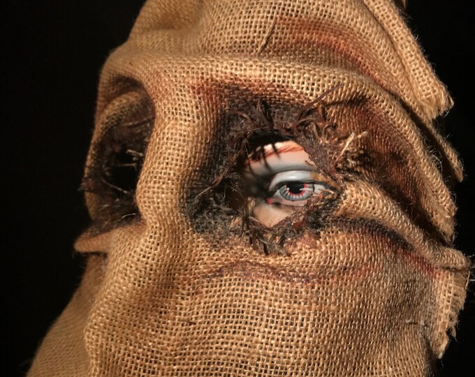 Creepy Burlap Monster Masquerade Masks, Evil Sack Mask for Halloween ...