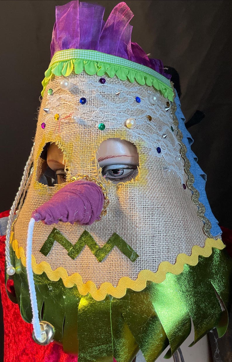 Cajun Mardi Gras Fringe Mask - Masquerade, Carnival, Chicken Chase ...