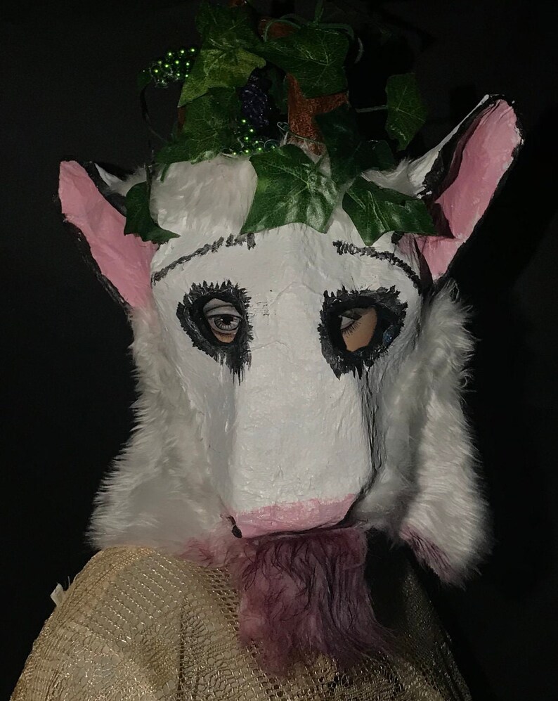Goat Mask Satyr Cosplay Costume Pagan Wine God Pan Bacchus - Etsy