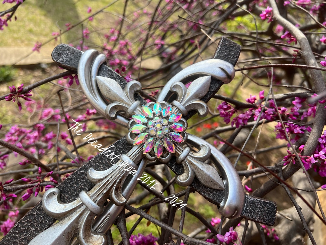 Wall Cross, Decorative Wall Cross, Metal Cross, Silver Cross, Crucifix ...