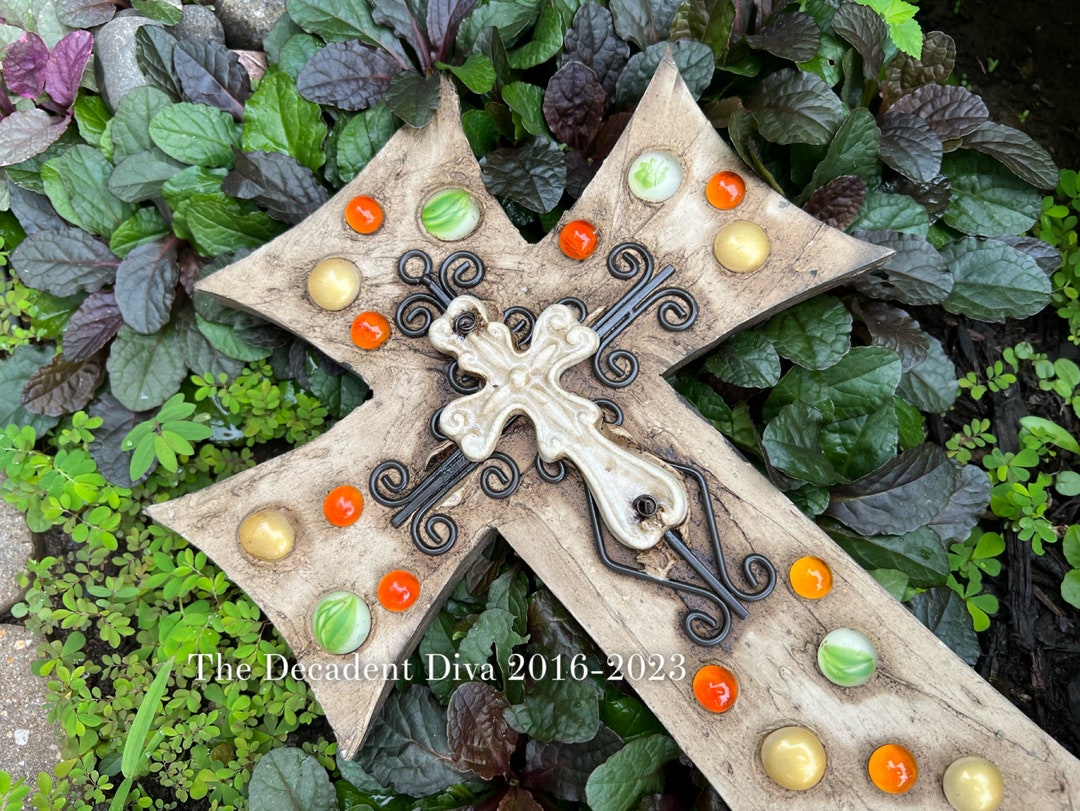 CROSS, Wood Cross, Metal Cross, Wall Cross Decor, Mosaic, Marbles ...