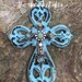 CROSS Metal Cross Turquoise Blue Blue Cross Wall Cross - Etsy