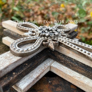 Cross Wood Cross Metal Cross Silver WALL CROSS DECOR Wall - Etsy