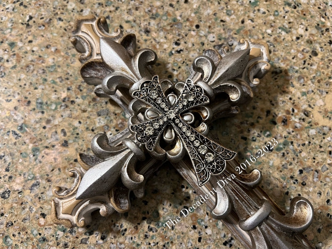 Wall Cross, Wood Cross, Metal Cross, Silver Cross, Decorative Cross ...