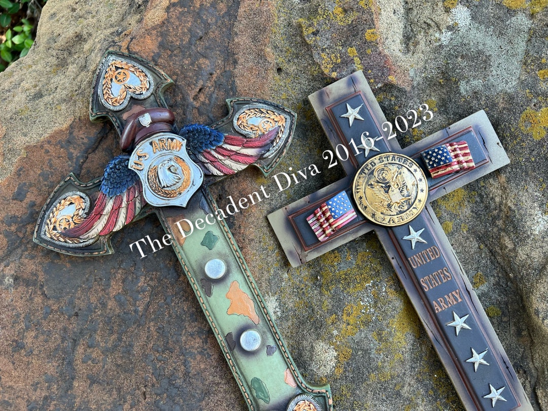 Cross, Army, Military, Ranger, Vet, Veteran, Wall Cross, Crucifix Wall ...