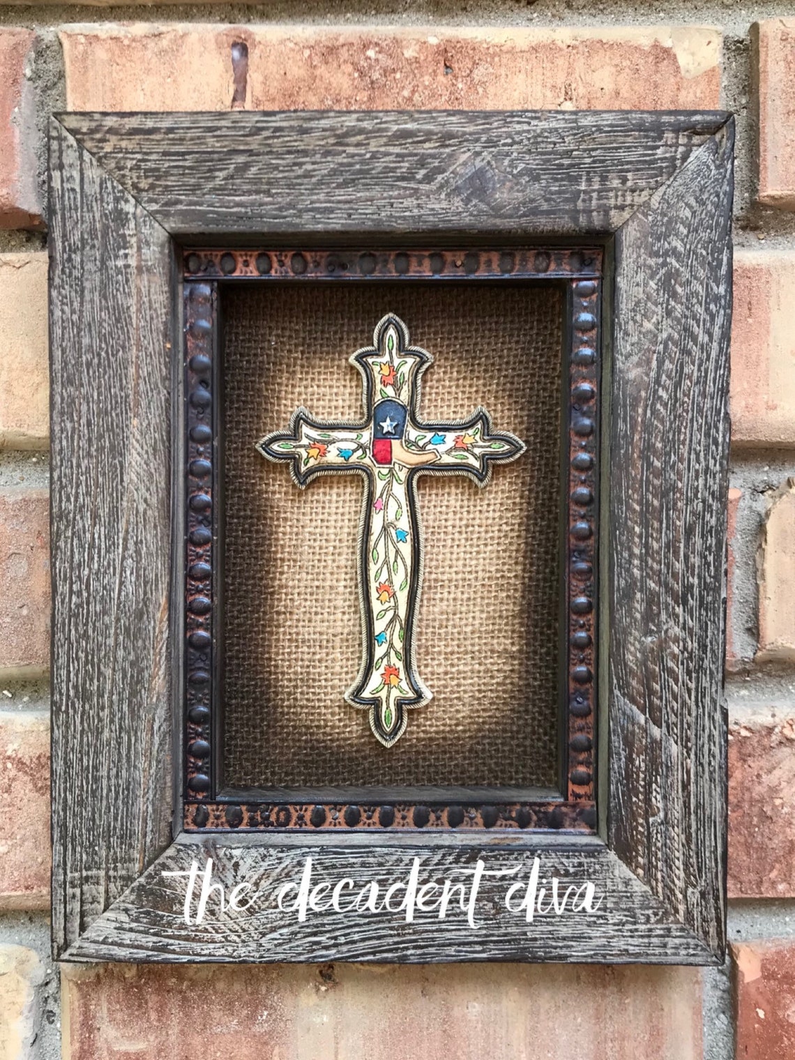 WALL CROSS DECOR Framed Cross Decor Rustic Wood Cross | Etsy