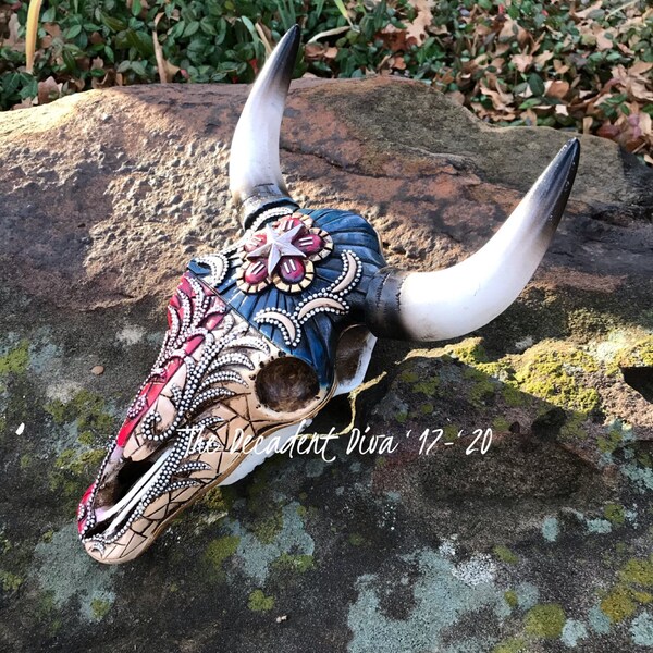 Decorative Cow Skull - Etsy