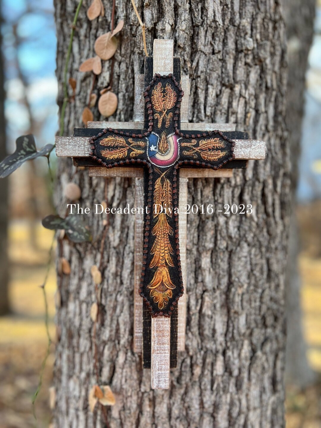 Cross, Wood Cross, Texas, Western, Star, Silver, WALL CROSS DECOR, Wall ...