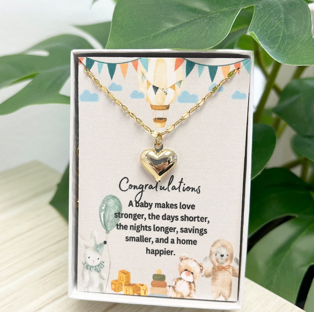 Congratulation on Your Baby/ Pregnancy Mom to Be Gift Heart Necklace ...