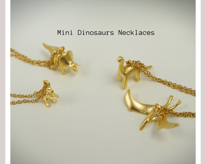 Mini Dinosaurs Necklace Triceratops Brachiosaurus Necklace Cute Tiny ...