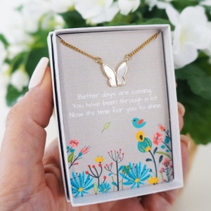 Dainty Butterfly Necklace With Card Sentimental Gift for Friend Sister ...