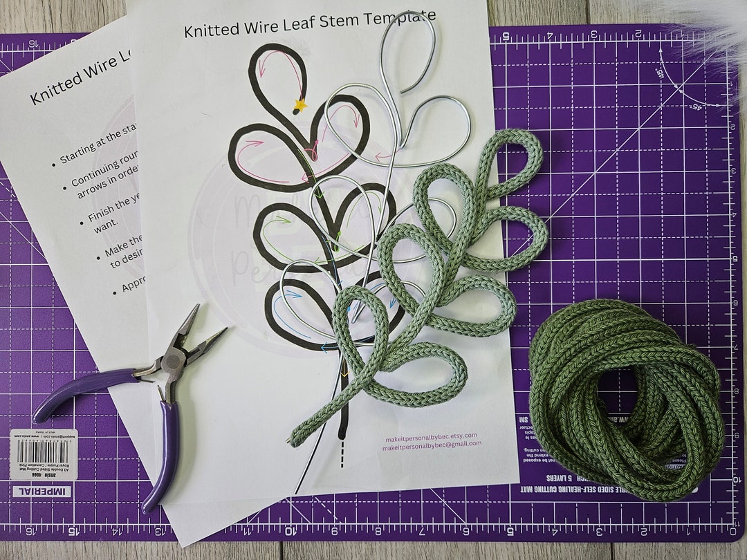 Template Wire Art Leaf Stem Design, Wire Bending Pattern, Instant ...