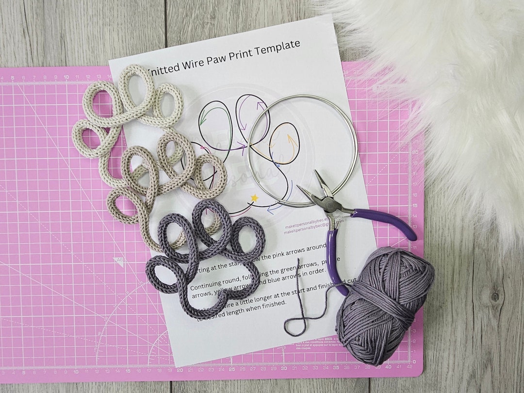 Wire Art Dog Paw Prints Template Design Wire Bending Pattern, Instant ...