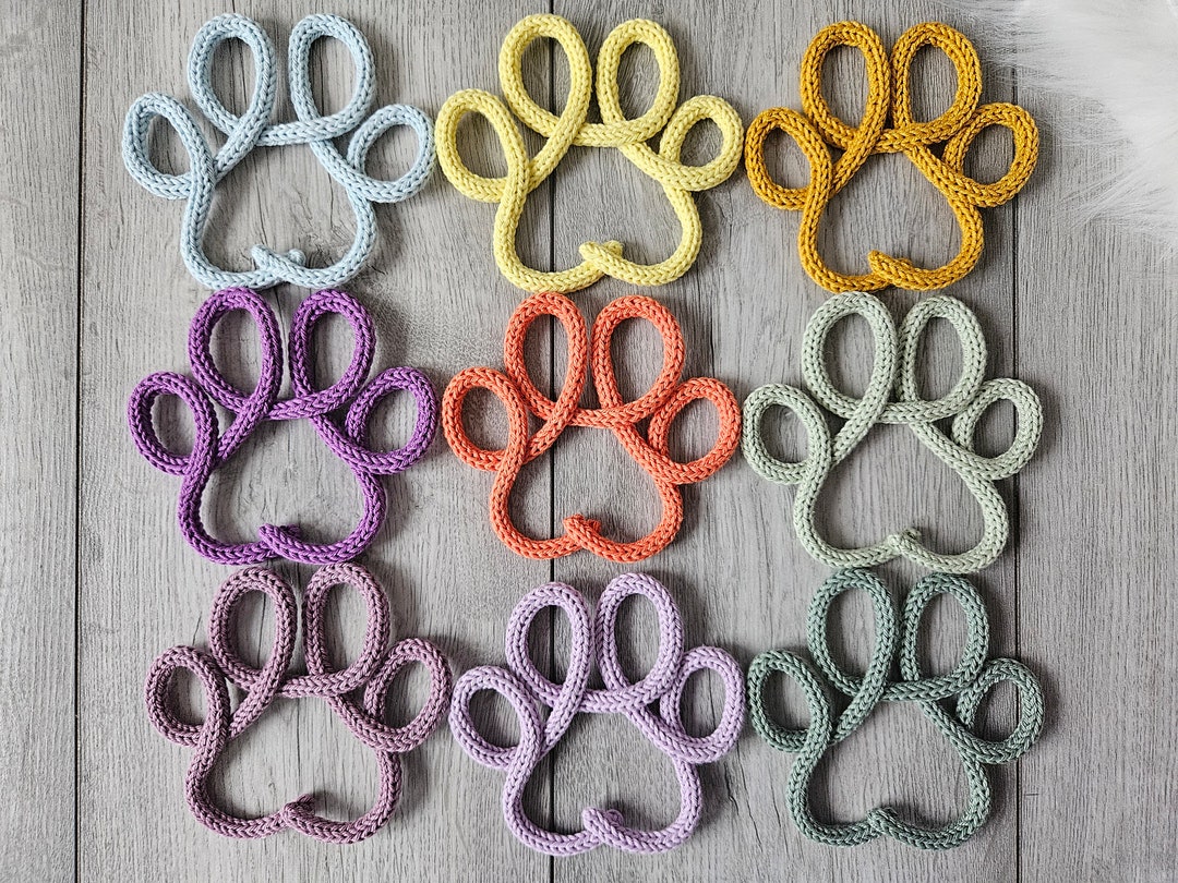 Knitted Wire Paw Print Handmade Dog Paws Sign Room Decor - Etsy