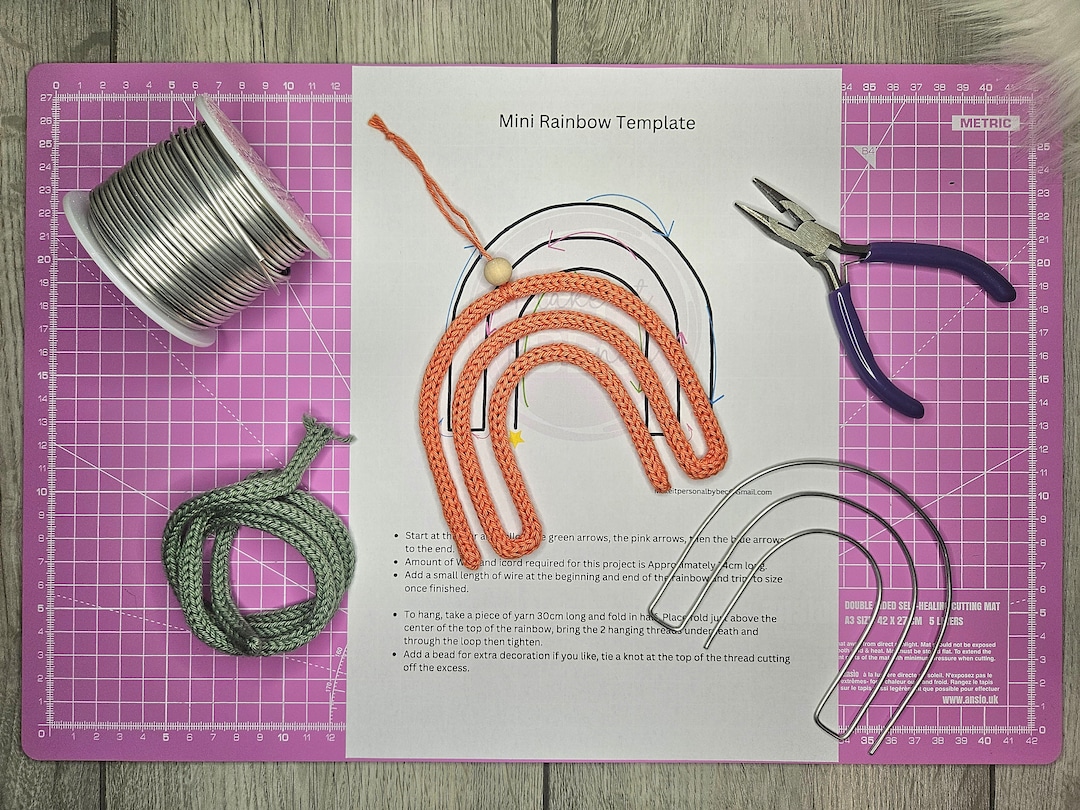 Template Wire Art Mini Rainbow Design, Wire Bending Beginners Pattern ...