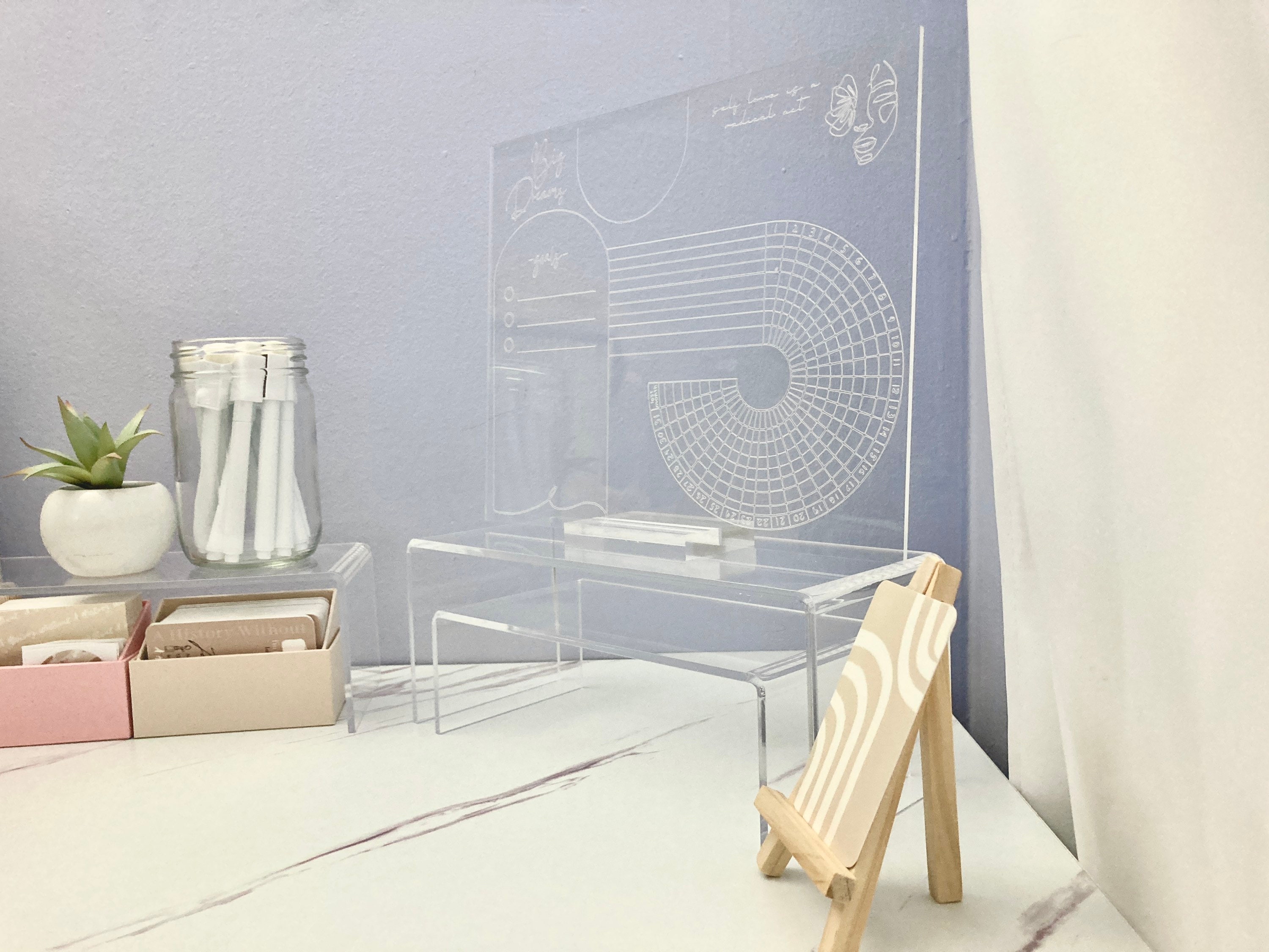 Dry Erase Habit Tracker and Goal Planner Clear Acrylic Lucite Engraved ...