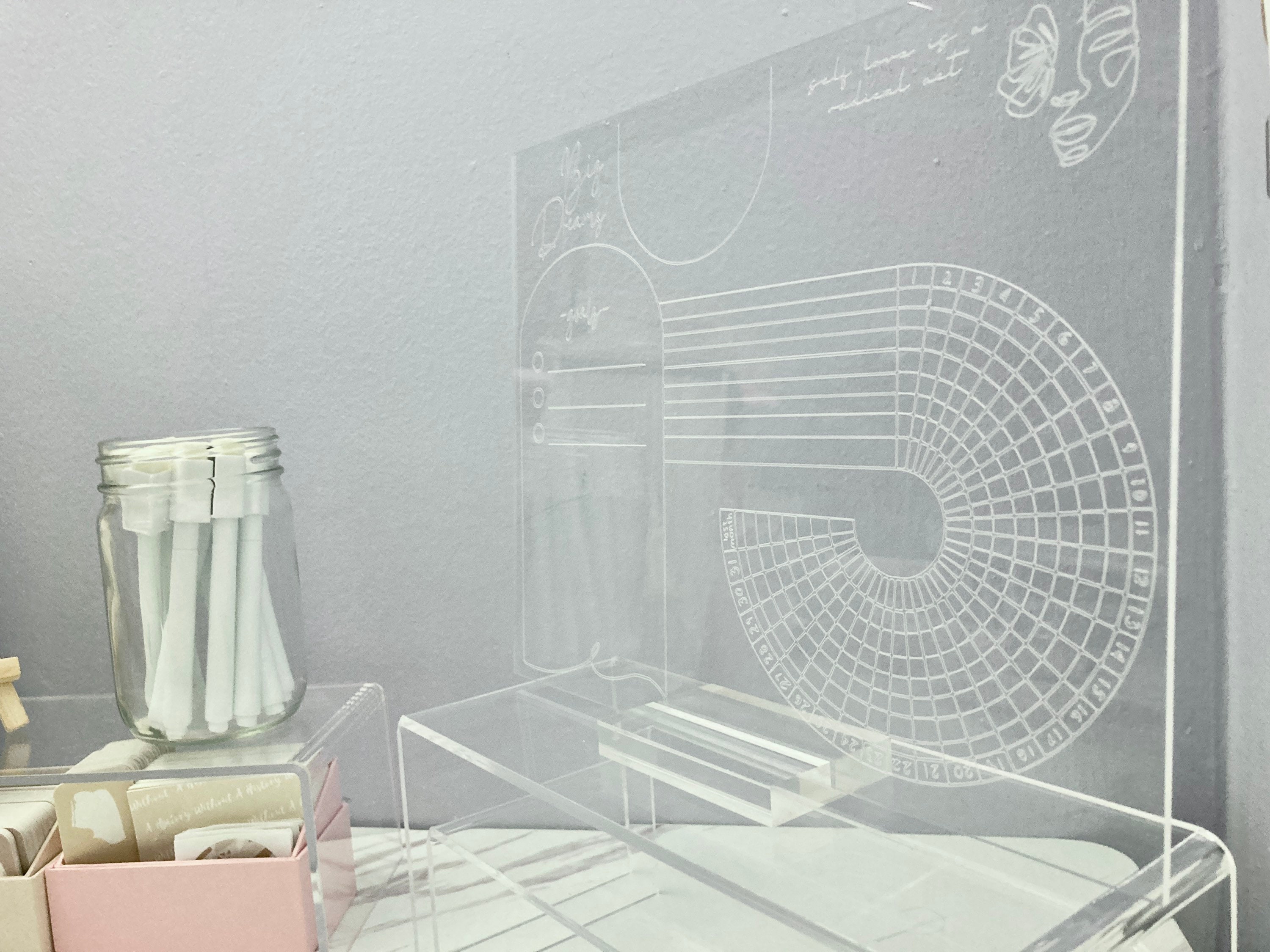 Dry Erase Habit Tracker and Goal Planner Clear Acrylic Lucite Engraved ...