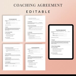 Editable Coaching Agreement Templates – Printable Contracts & Client ...