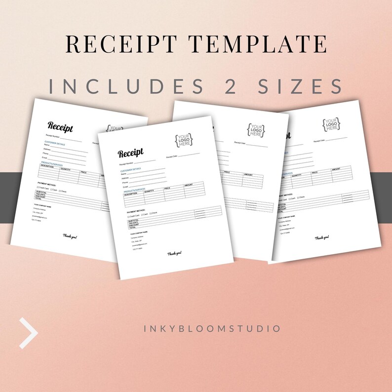 Editable Receipt Template for Small Business – Digital Sales & Customer ...