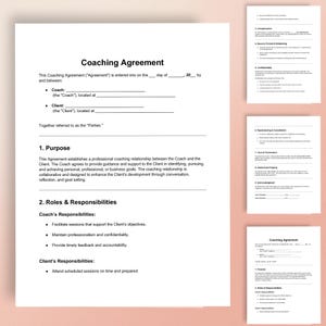 Editable Coaching Agreement Templates – Printable Contracts & Client ...